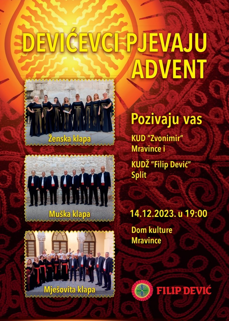 Koncert ”Devićevci pjevaju Advent” u Domu kulture u Mravincima – Grad Solin